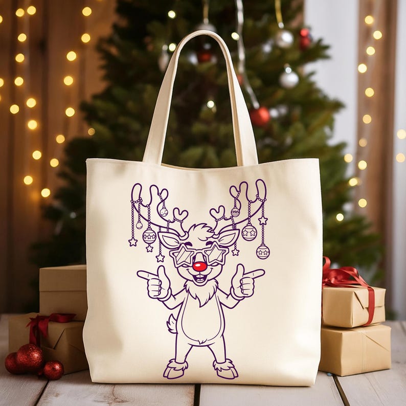 Cool Rudolph Red Nose Reindeer SVG Cut File | One-color Cricut ...