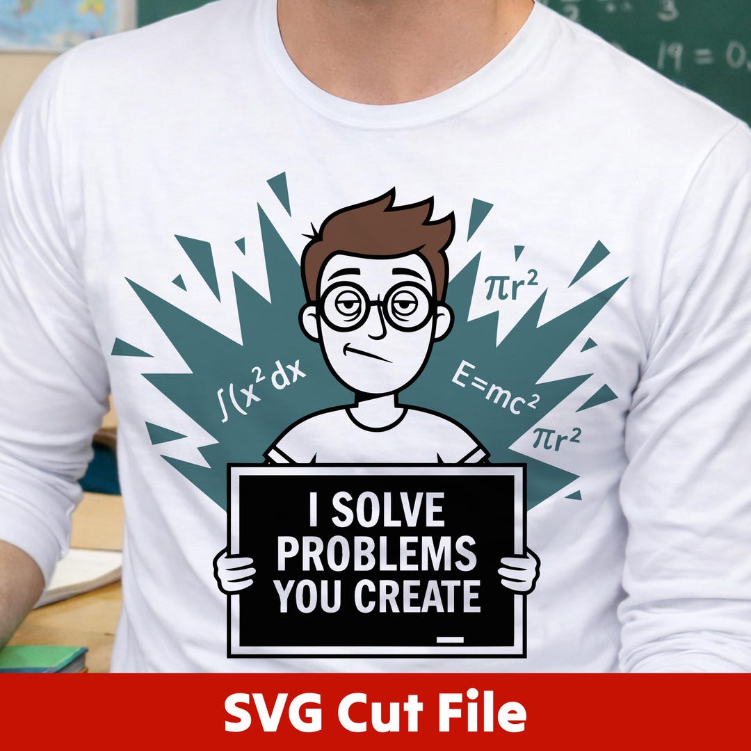 I Solve Problems You Create Svg_cricut Cut File | Funny STEM Teacher ...