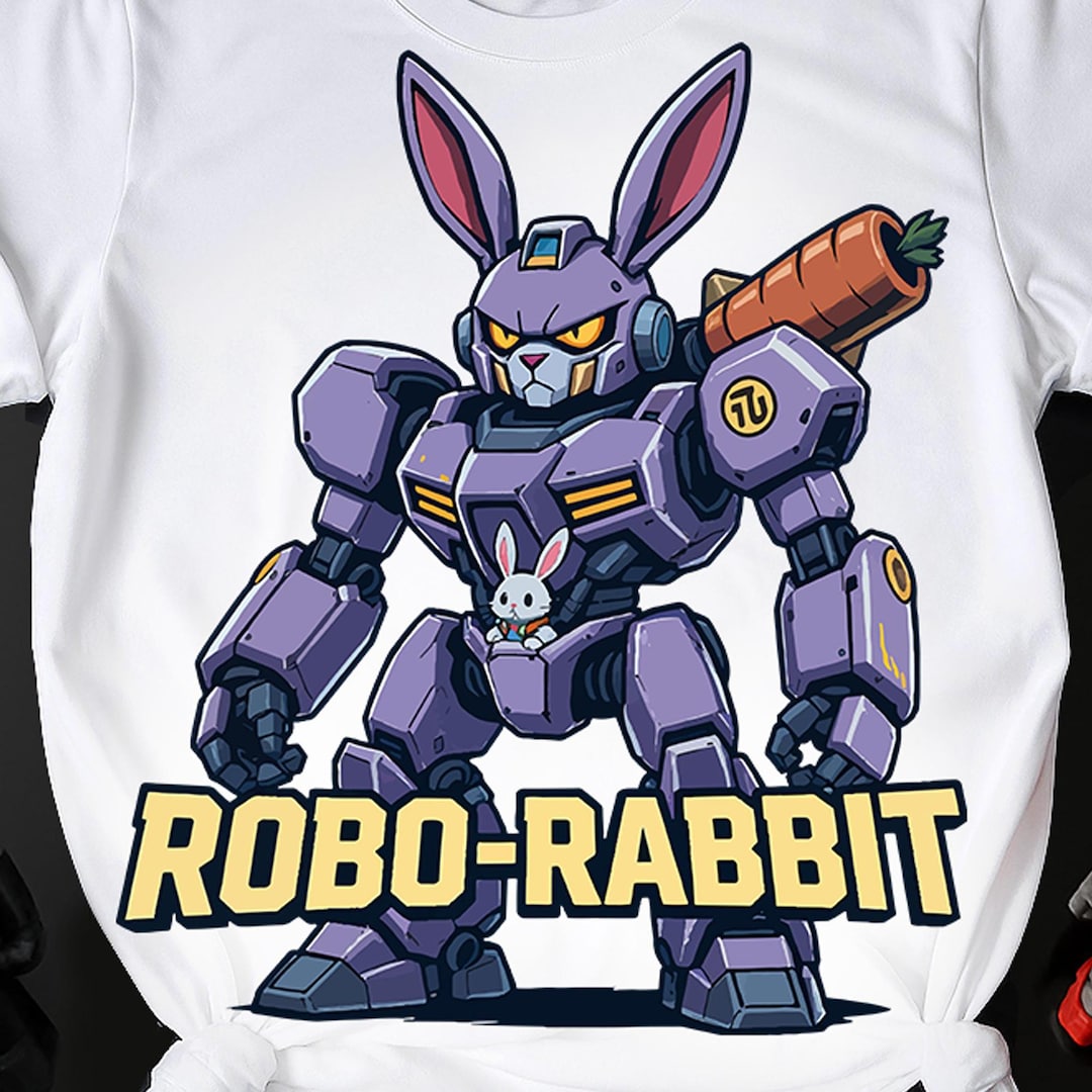Robo-rabbit Cute Robot Bunny Art | Kid-friendly Cartoon Mecha Rabbit ...