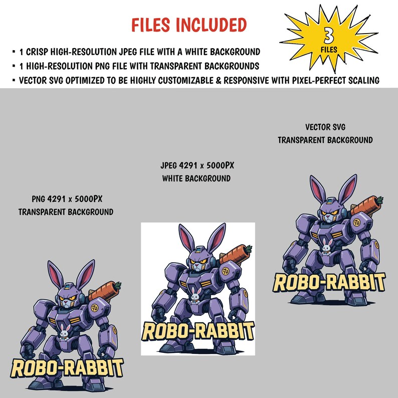 Robo-rabbit Cute Robot Bunny Art | Kid-friendly Cartoon Mecha Rabbit Illustration | Vector SVG ...