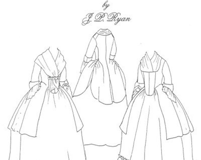 JPR12 - JP Ryan #12, 18th Century Ladies' Caraco Jacket Sewing Pattern ...