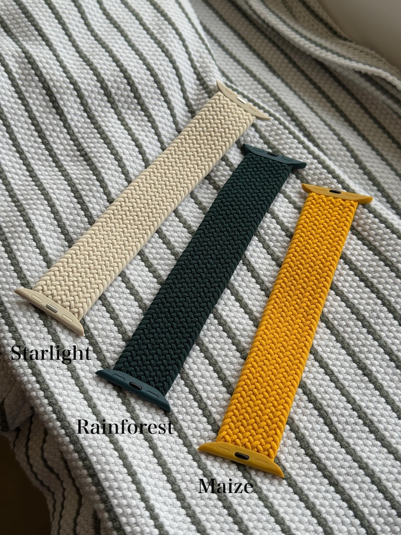 Braided Nylon Apple Watch Band - Elastic Watch Strap - Available in ...