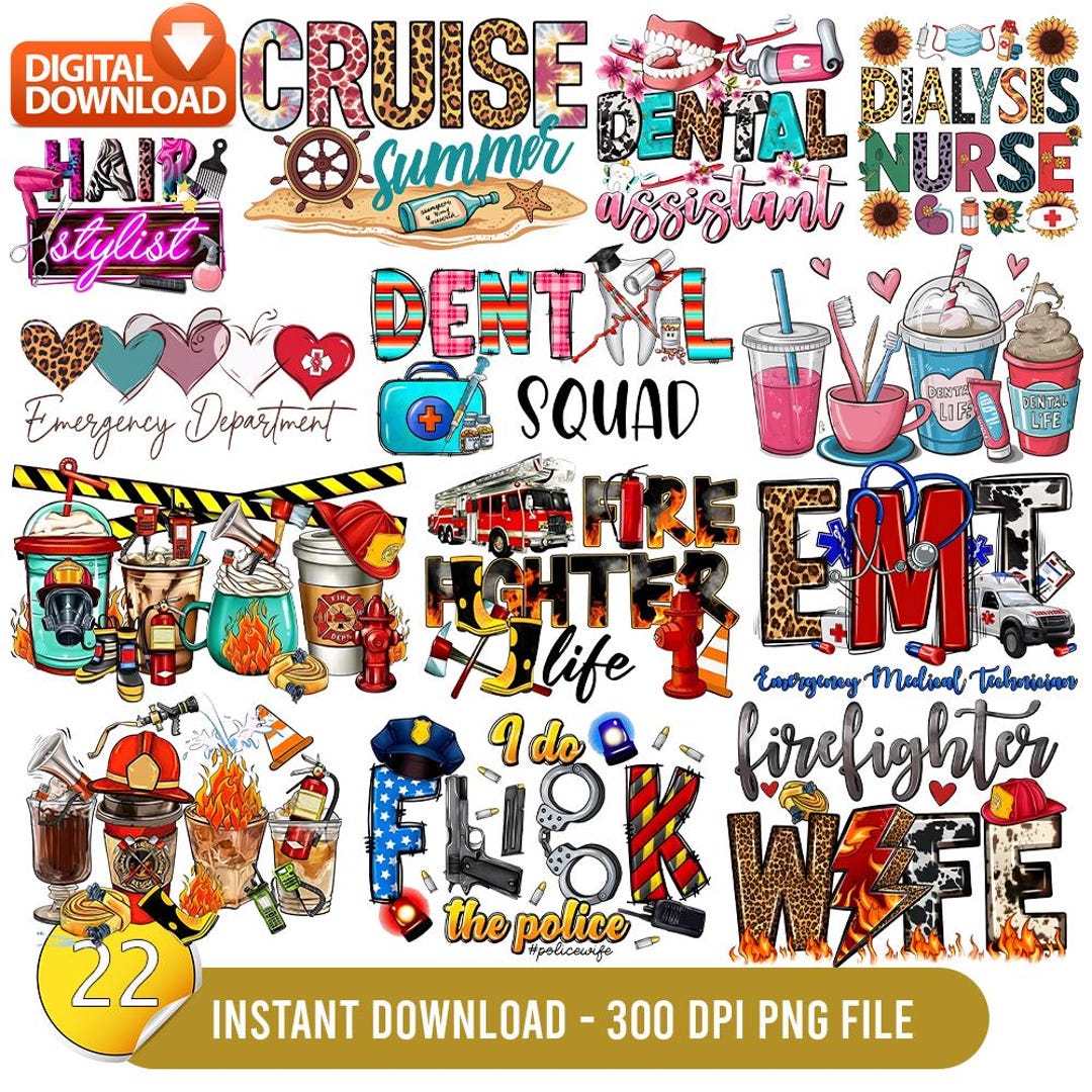 Buy Professions PNG Clipart Bundle: Watercolor Career Designs (digital ...