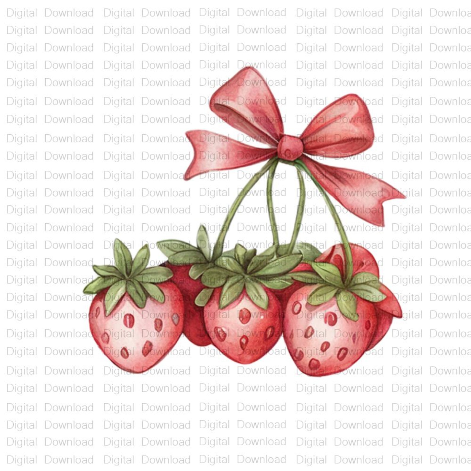 Strawberry Watercolor Clipart Bundle: Rustic Berry PNG Graphics ...