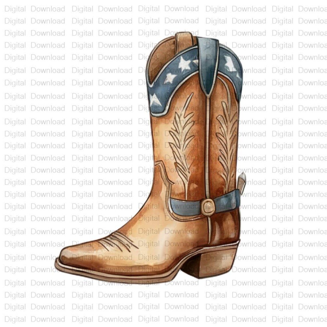 Western Clipart Bundle: Cowboy Watercolor PNG Graphics (digital ...