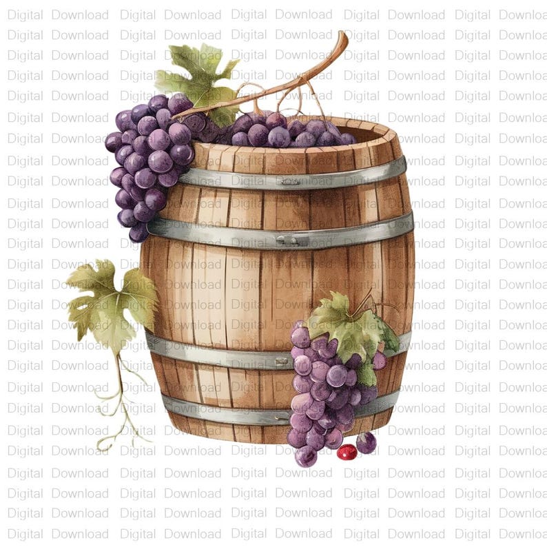 Watercolor Wine Clipart Set: Cocktails, Champagne, Bar Menu (PNG ...
