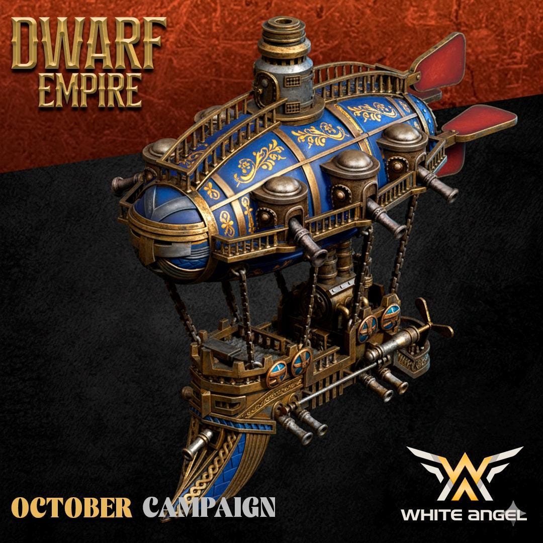 Airship Miniature - Dwarf Zeppelin Deluxe - Free Base Included ...