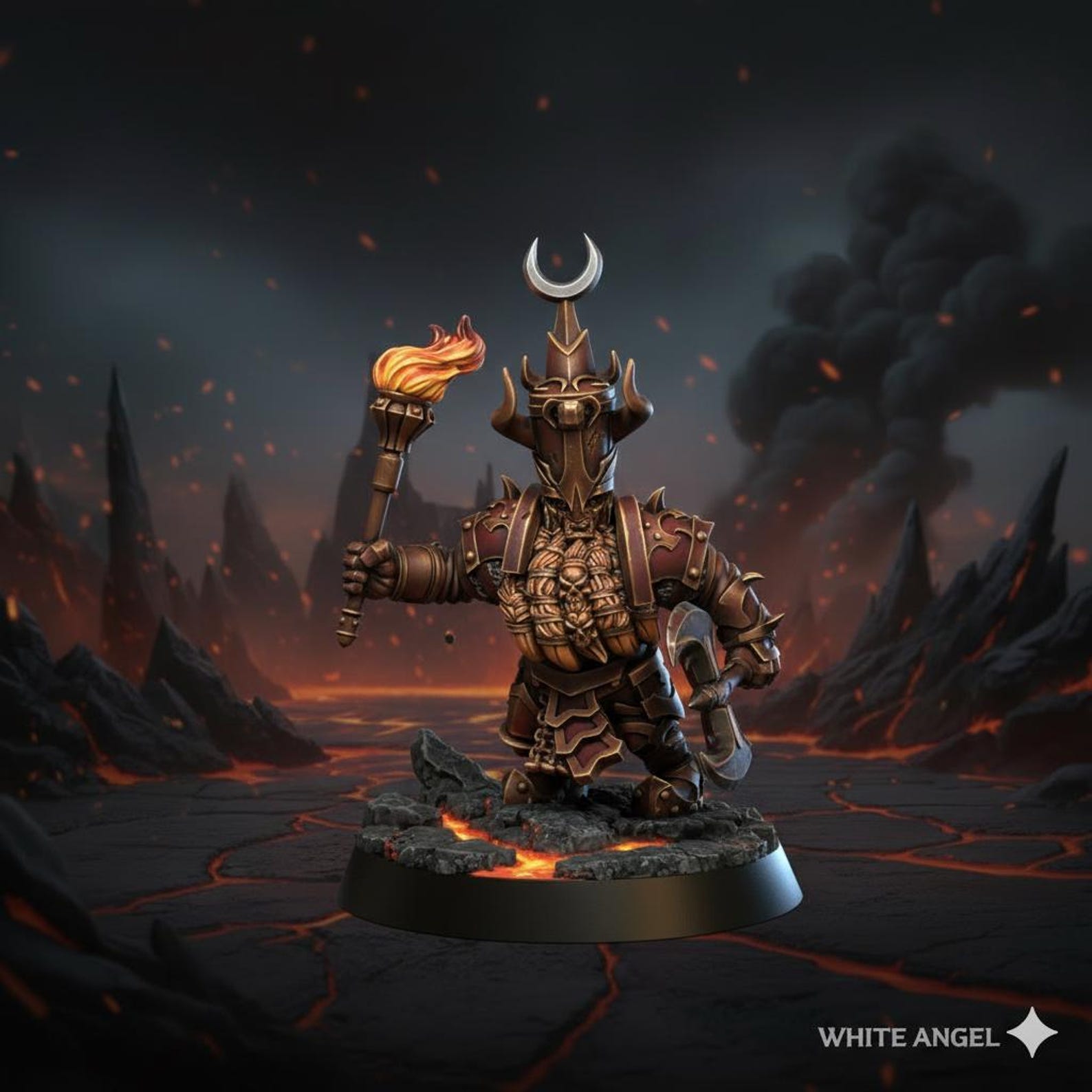 Infernal Commander -includes Free Bases - Dwarf Warrior Miniatures in ...