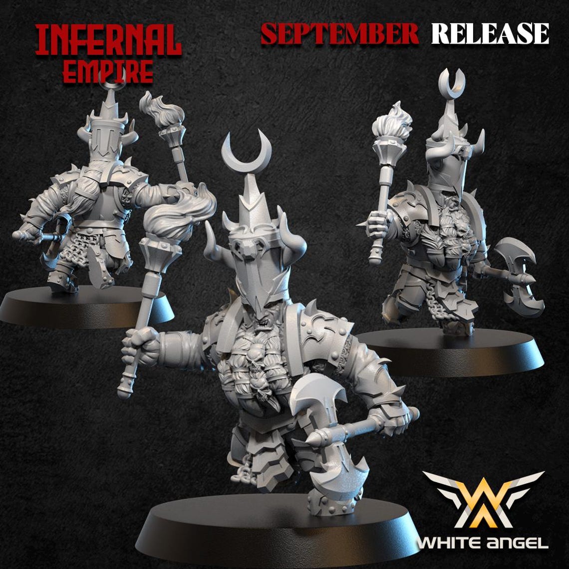 Infernal Commander -includes Free Bases - Dwarf Warrior Miniatures in ...