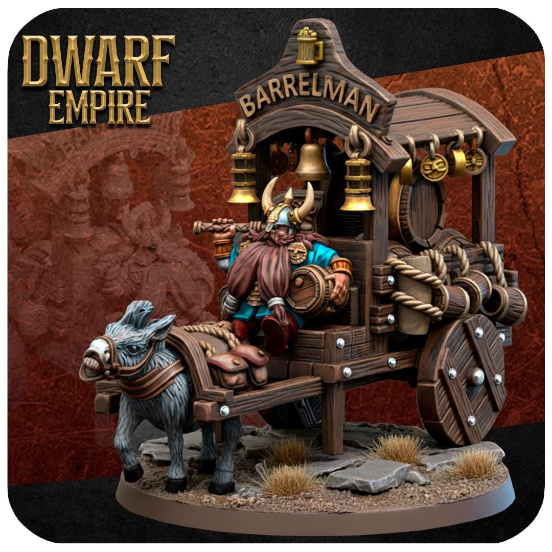 Barrelman Cart | Dwarf Empire | Includes Free Bases | Dwarven Ale Wagon ...