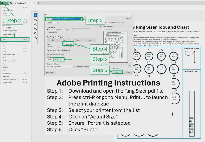 Ring Size Chart - Accurate Home Sizing Guide - Etsy