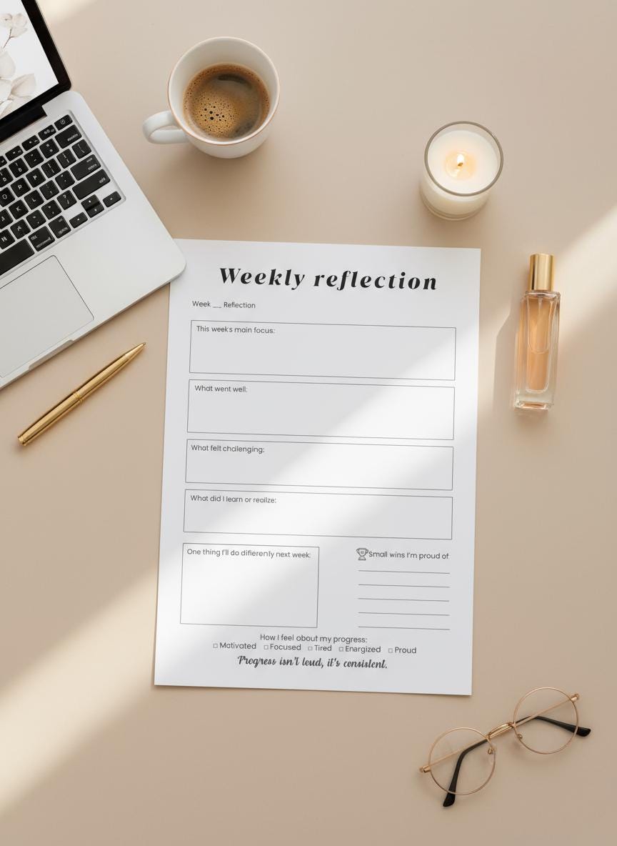 Weekly Reflection Worksheet | Week in Review and Weekly Assessment ...