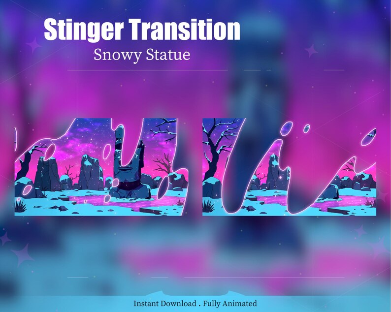 Snowy Statue Animated Twitch Overlay Package, Fantasy Winter Stream ...