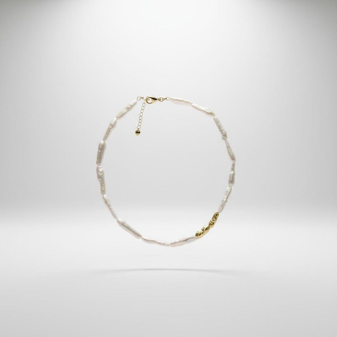 Handmade Irregular Pearl Necklace – 14K Gold Plated Accent Bridal ...