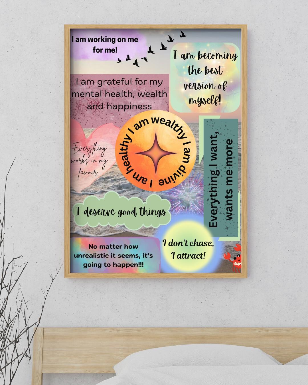 Manifestation Affirmation Wall Art Print Positive Quote Décor Self Love ...