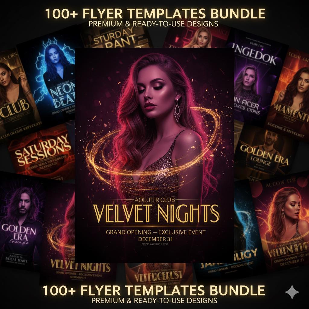 100+ Flyers Templates Bundle Club Party DJ Event Flyers | Editable PSD ...