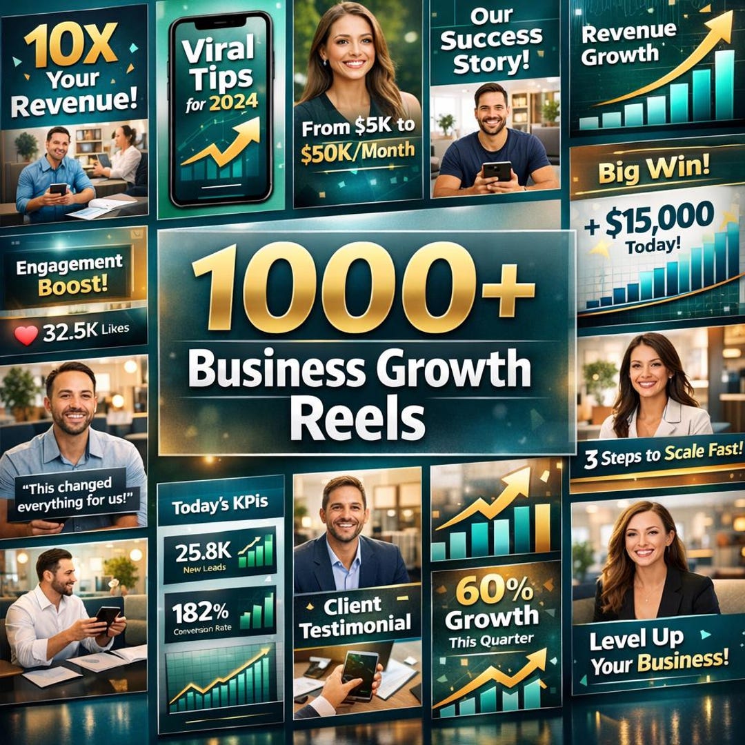1000+ Business Growth Reels Bundle | Viral Instagram Reels, Marketing ...