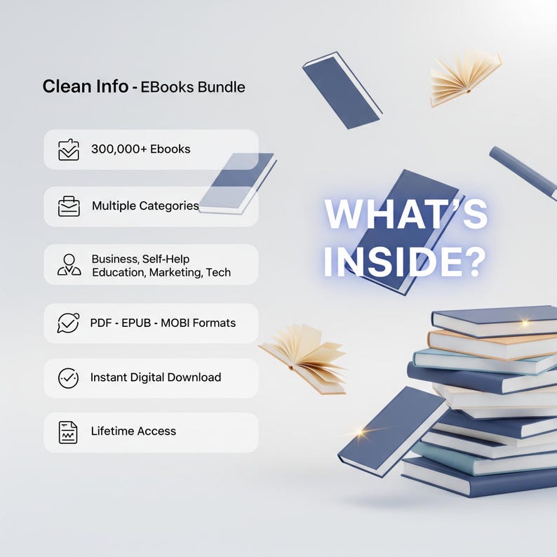 310,000+ Premium Ebooks Bundle | Digital Library| Business, Self-help ...