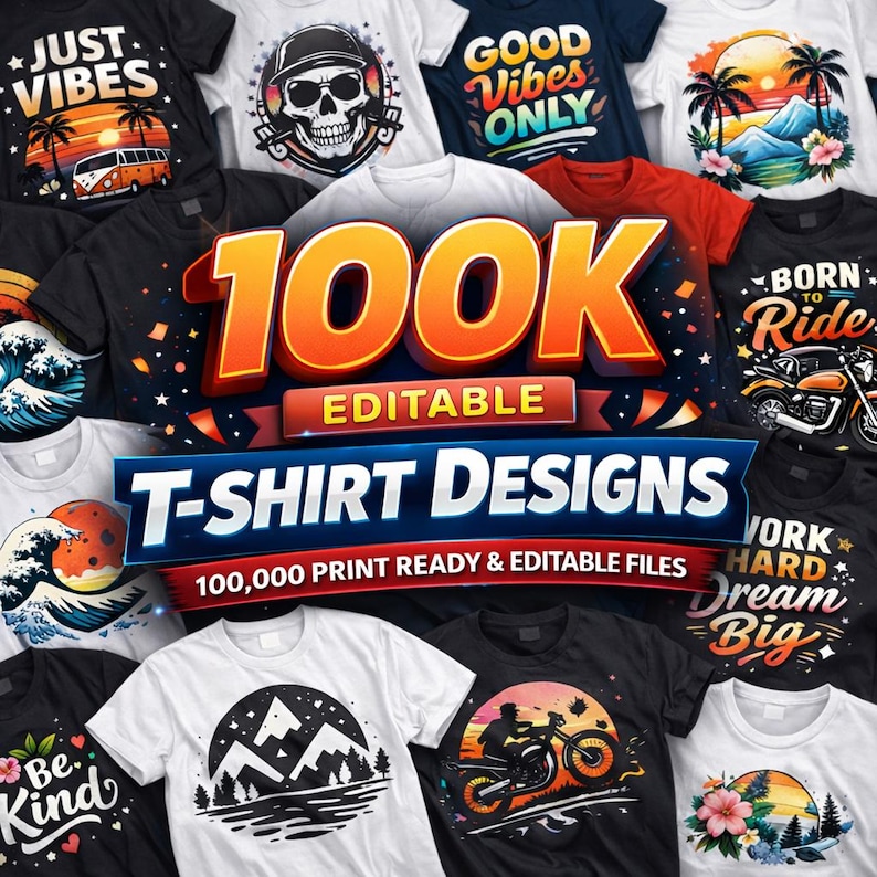 T-shirt Designs Bundle | Print-on-demand Graphics (digital Download) - Etsy
