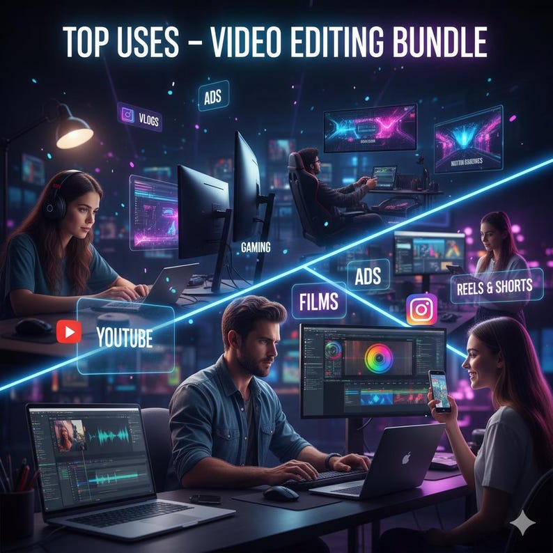 200GB+ Video Editing Pack Bundle | Effects, Transitions, Overlays ...