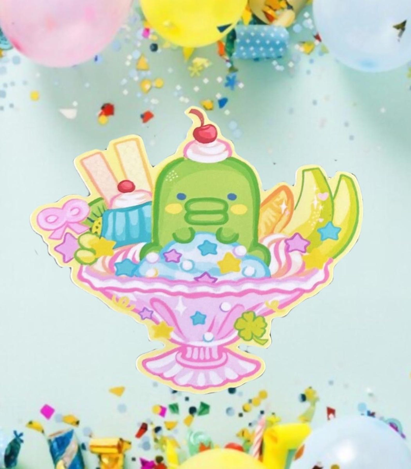 Digital Friend Party Parfaits Stickers - Etsy