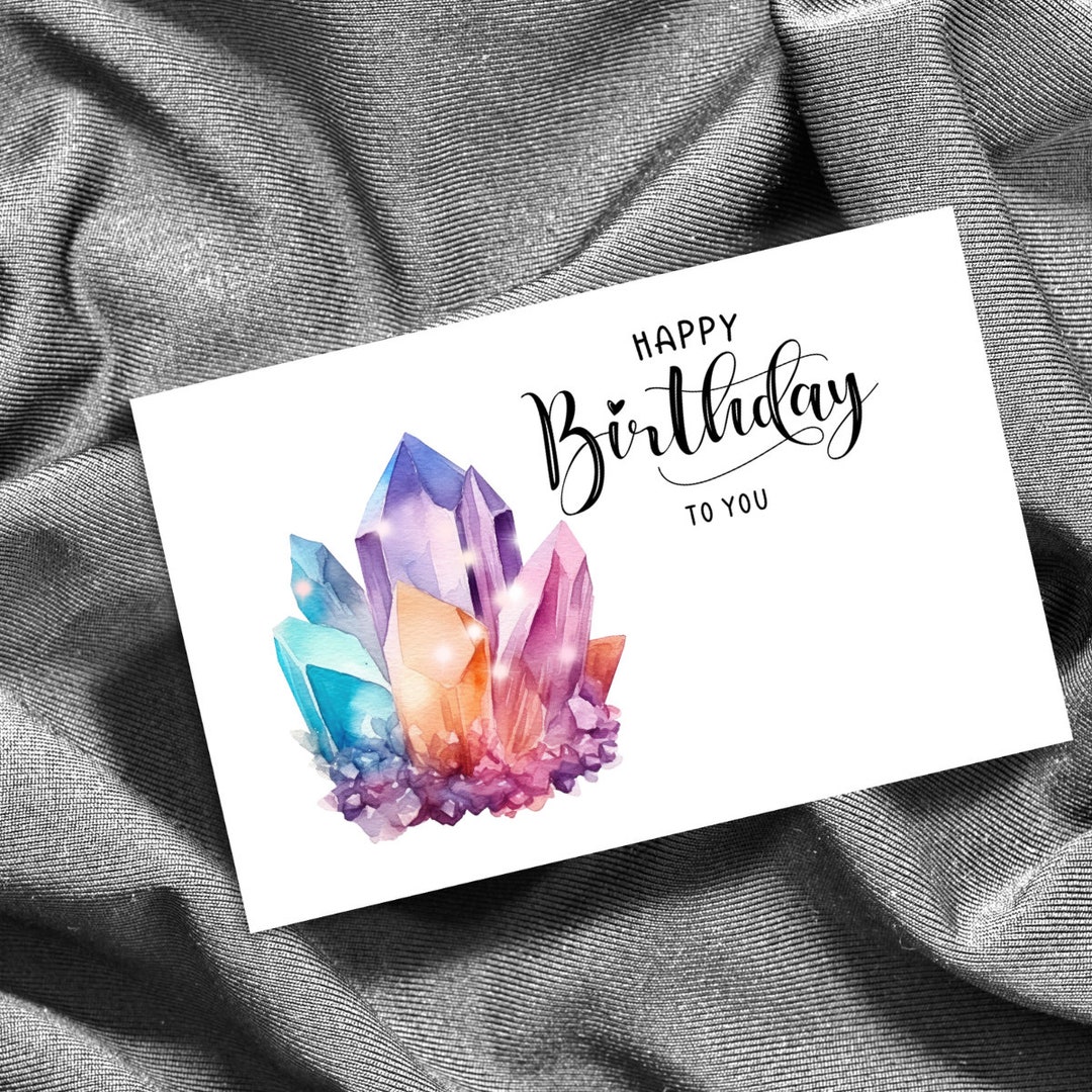 Happy Birthday to You Colorful Crystal Greeting Card Printed Happy ...