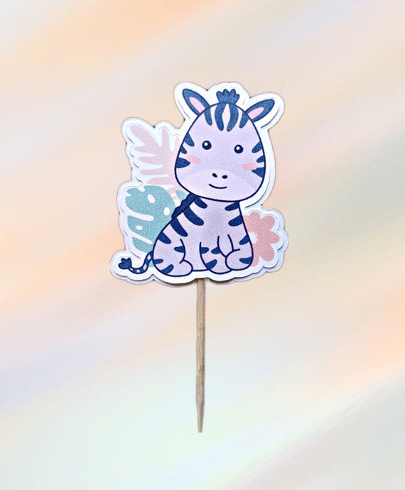 Cupcake Toppers Baby Shower Topper Birthday Topper Zebra Theme - Etsy