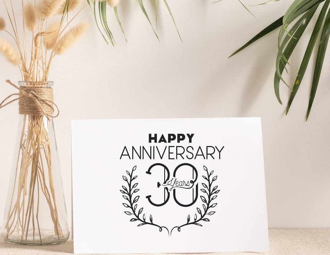 Happy Anniversary Card Happy 30 Year Anniversary Card Printed ...