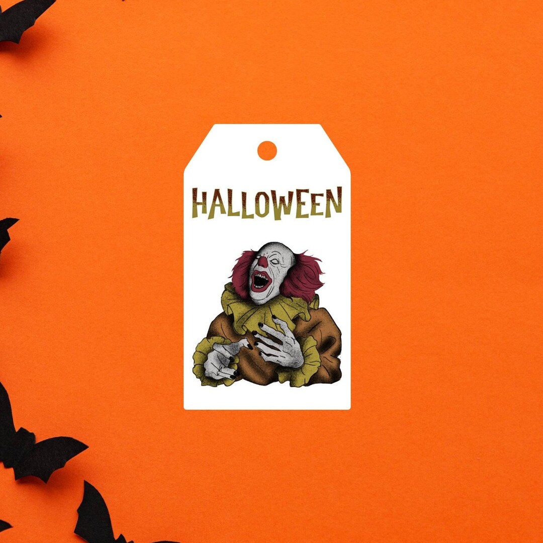 Halloween Treat and Gift Tags Spooky Clown Tags Halloween - Etsy