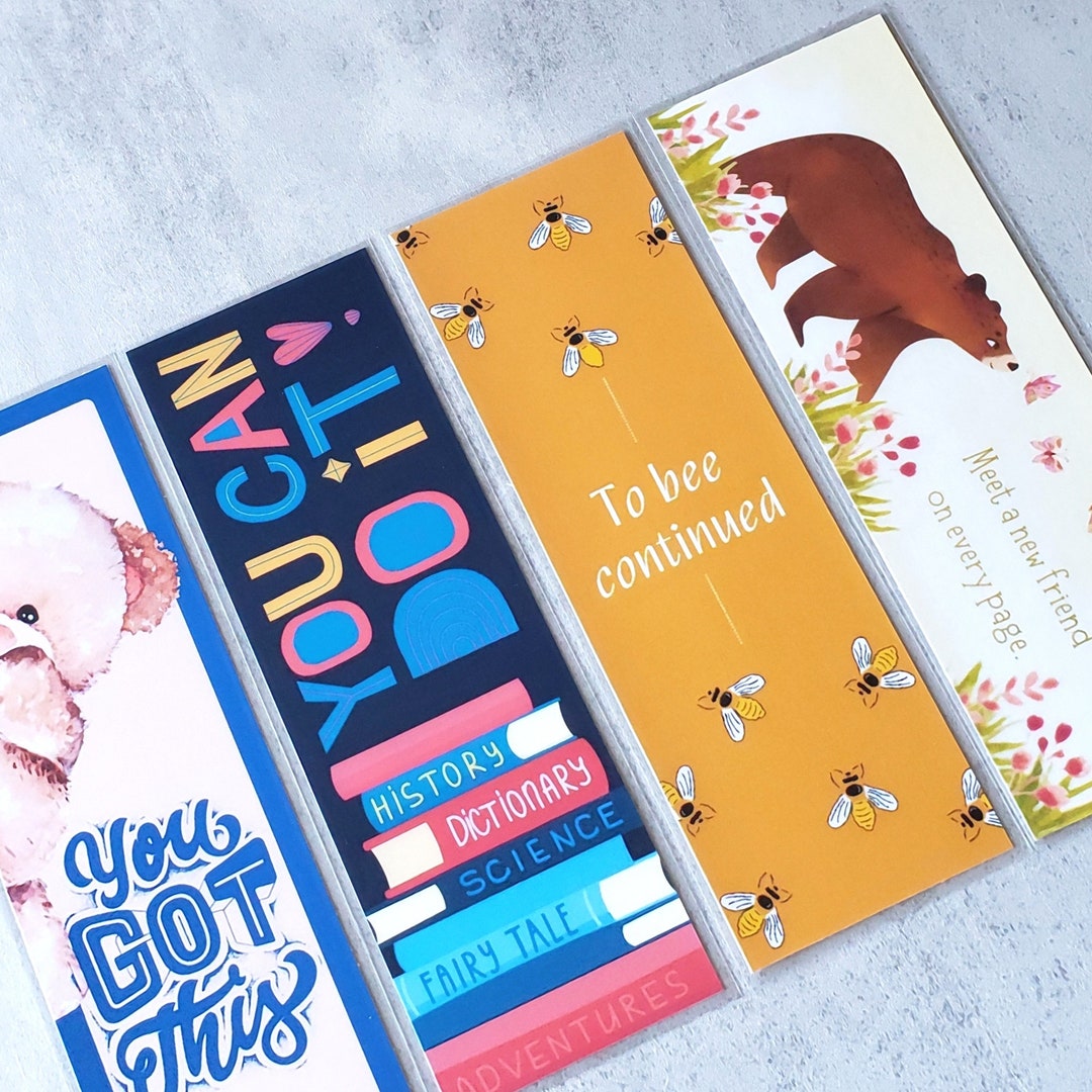 Bookmark Set Bookmarks Set of 4 Laminated Bookmarks Single Sided ...