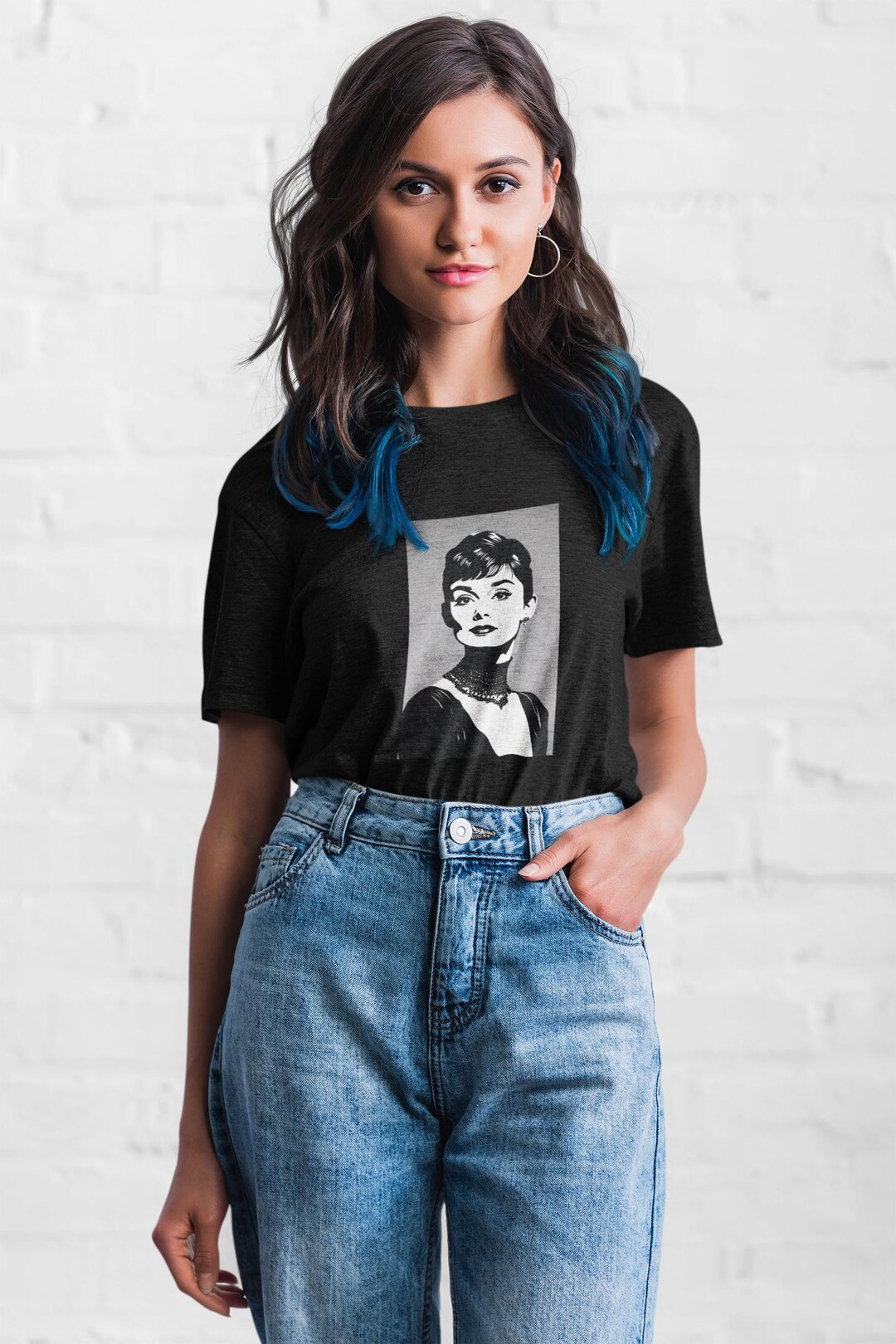 Audrey Hepburn Goth T Shirt Classy Gothic Unisex Tee Vintage Black Top ...