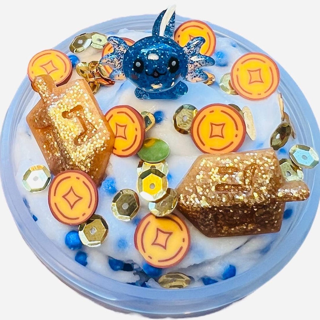Hanukkah Slime Axolotl Dreidel Foam Bead Cloud Cream Slime Hanukkah ...