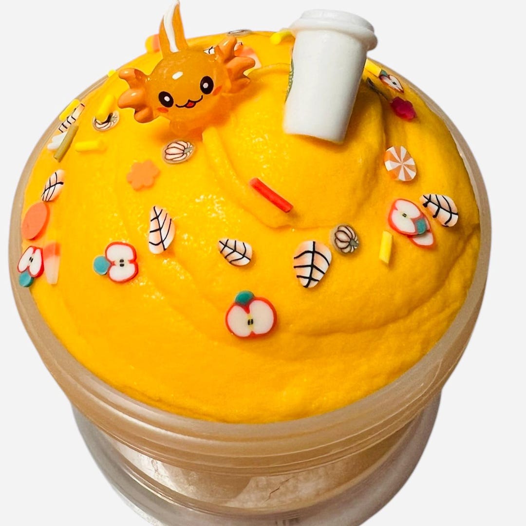 Fall Axolotl Slime: Pumpkin Spice Latte Scented Cloud Cream Slime - Etsy