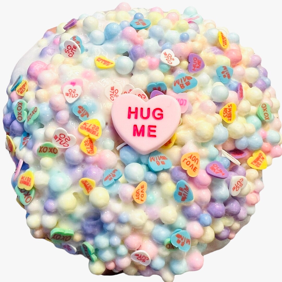 Valentines Slime Conversation Heart Crunch Valentines Floam Slime ...