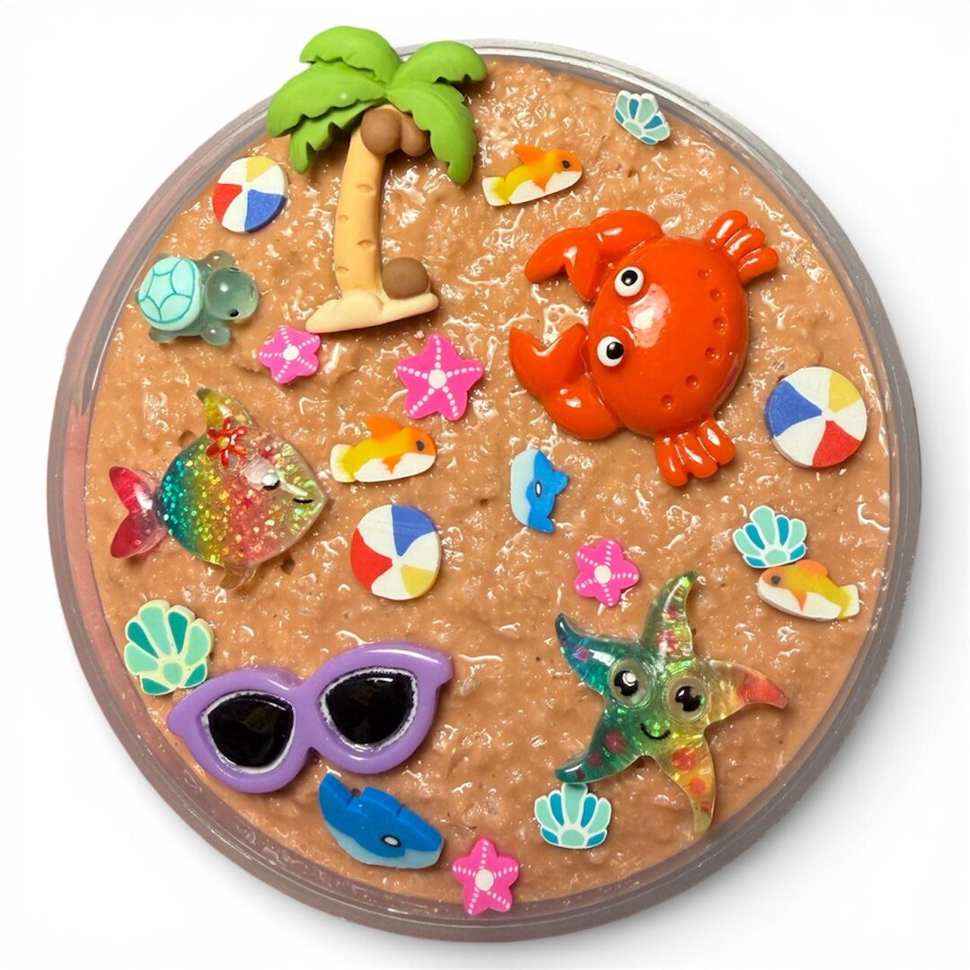 Beach Day Beach Slime Turtle Fish Crab Sensory Kit Pineapple Scented - Etsy