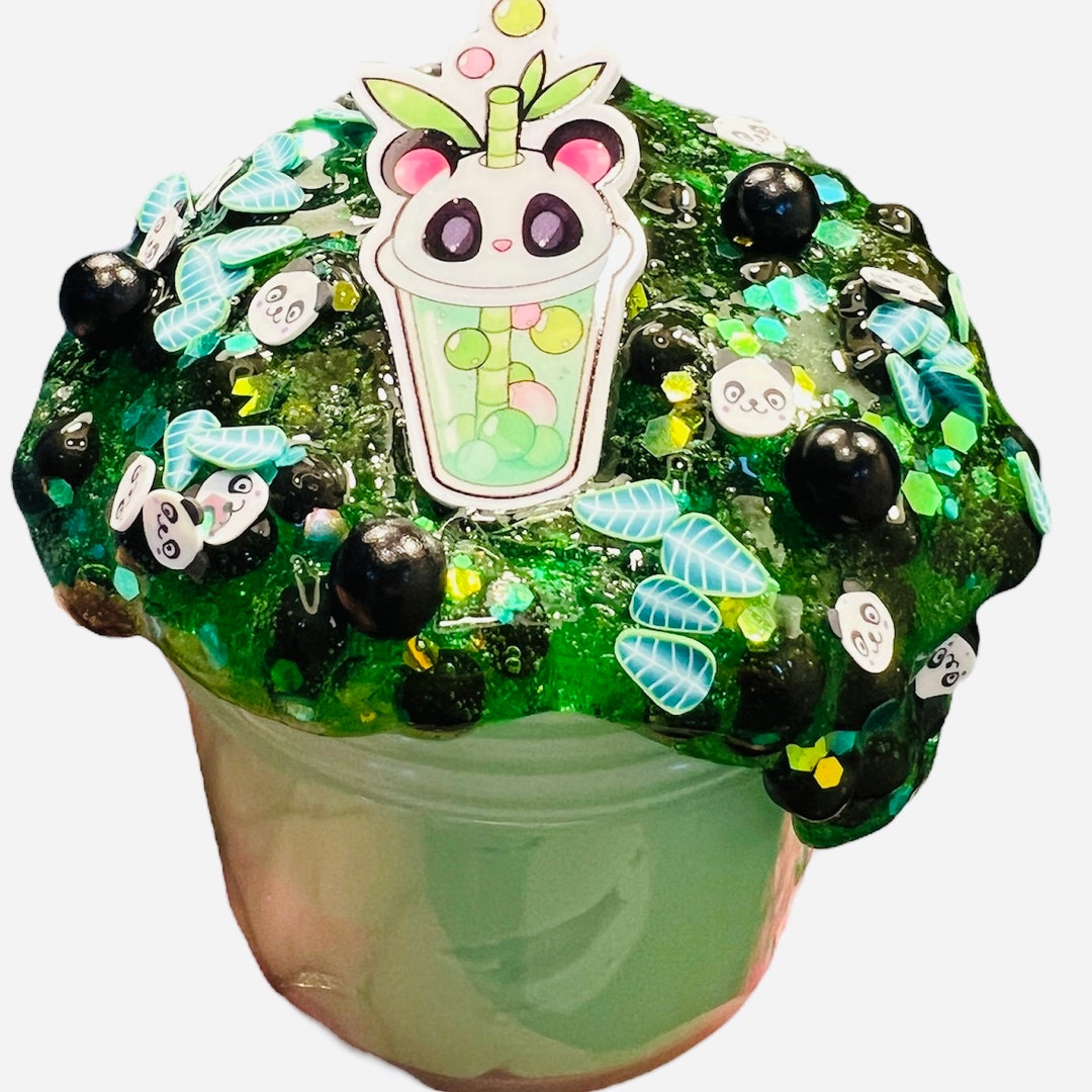 Panda Green Tea Boba Crunch Slime Slime Kit Mix Slime Diy - Etsy