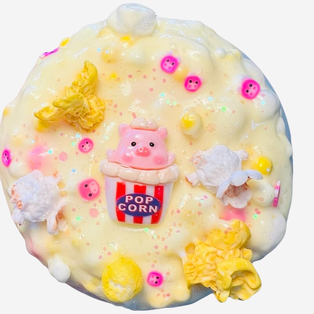 CRUNCHY Buttered Popcorn Pig in the Popcorn Crunch Floam SLIME - Etsy