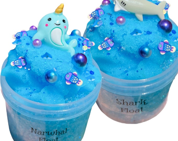 Narwhal Shark Float Bingsu Float Jelly Raspberry Slime - Etsy