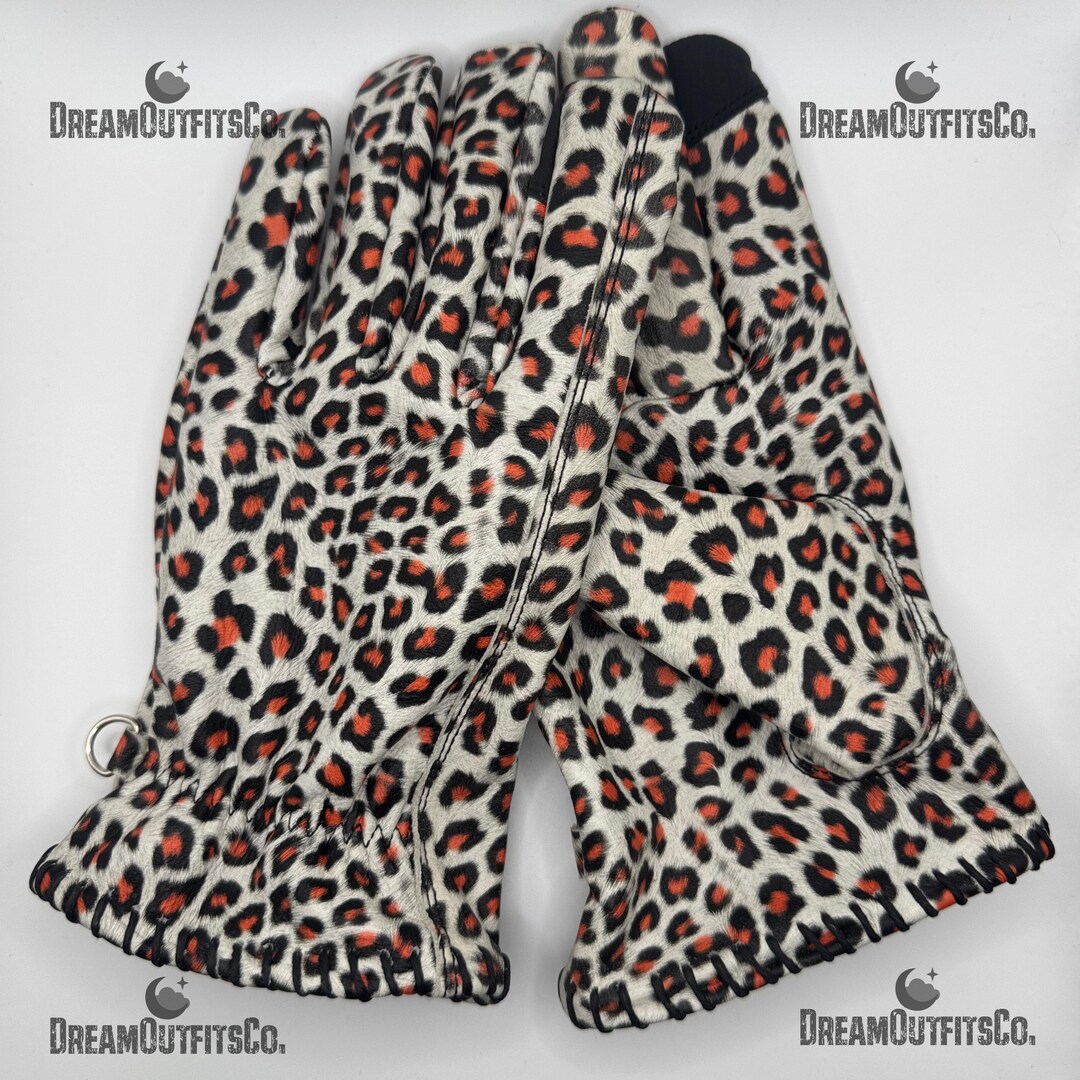 Handmade Cheetah Print Leather Gloves | Touchscreen Winter Gloves - Etsy