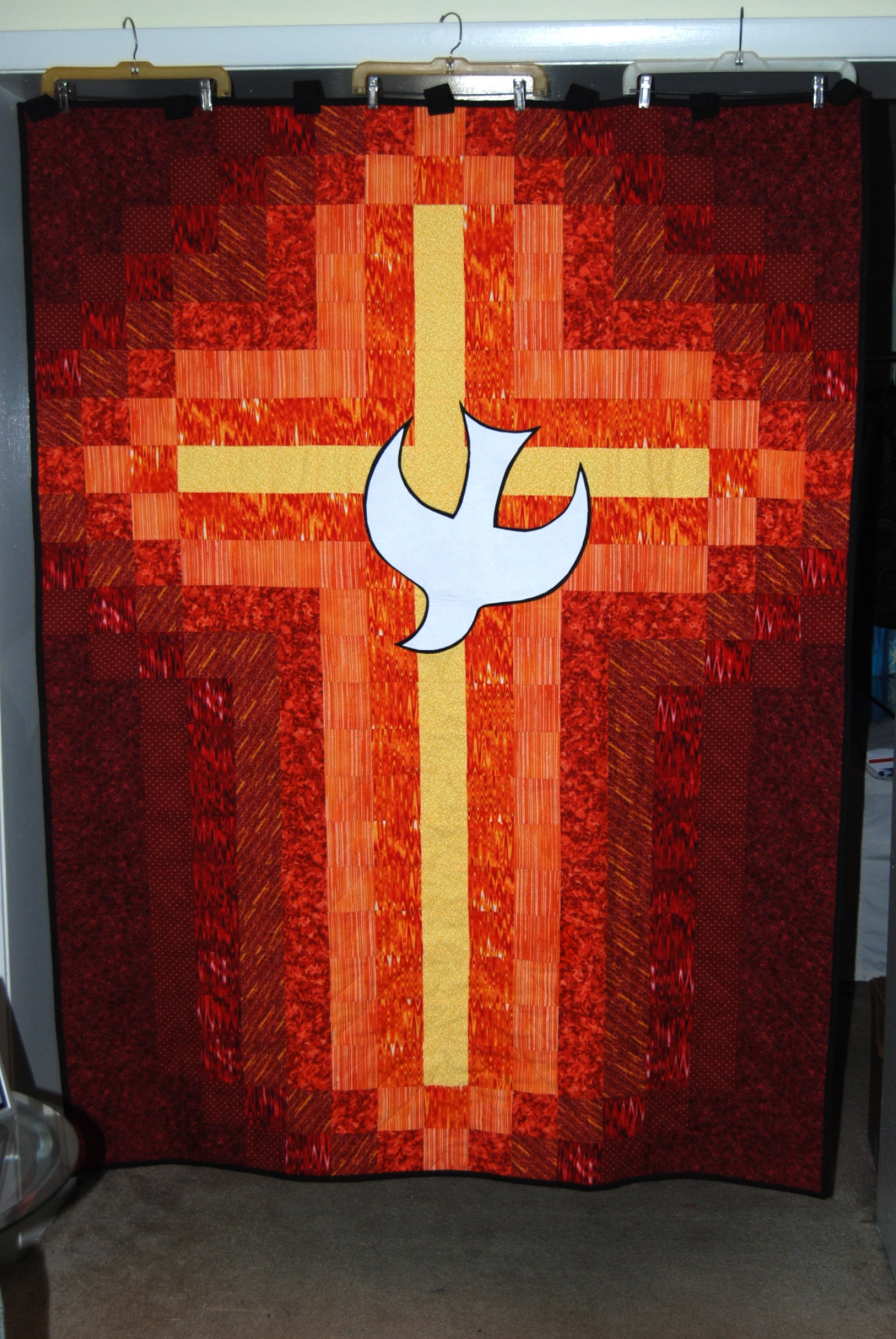 Quilted Cross Banner, You Pick Colors With or Without Dove, Lg or Med ...