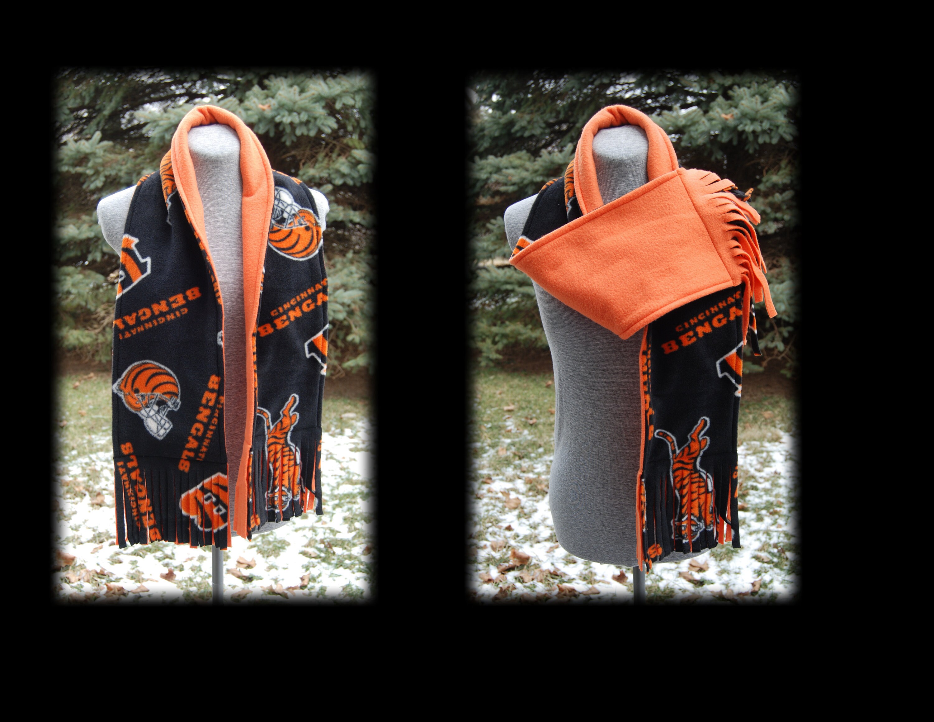 NFL Fleece Scarves Bengals.....new... DOUBLE LAYER - Etsy