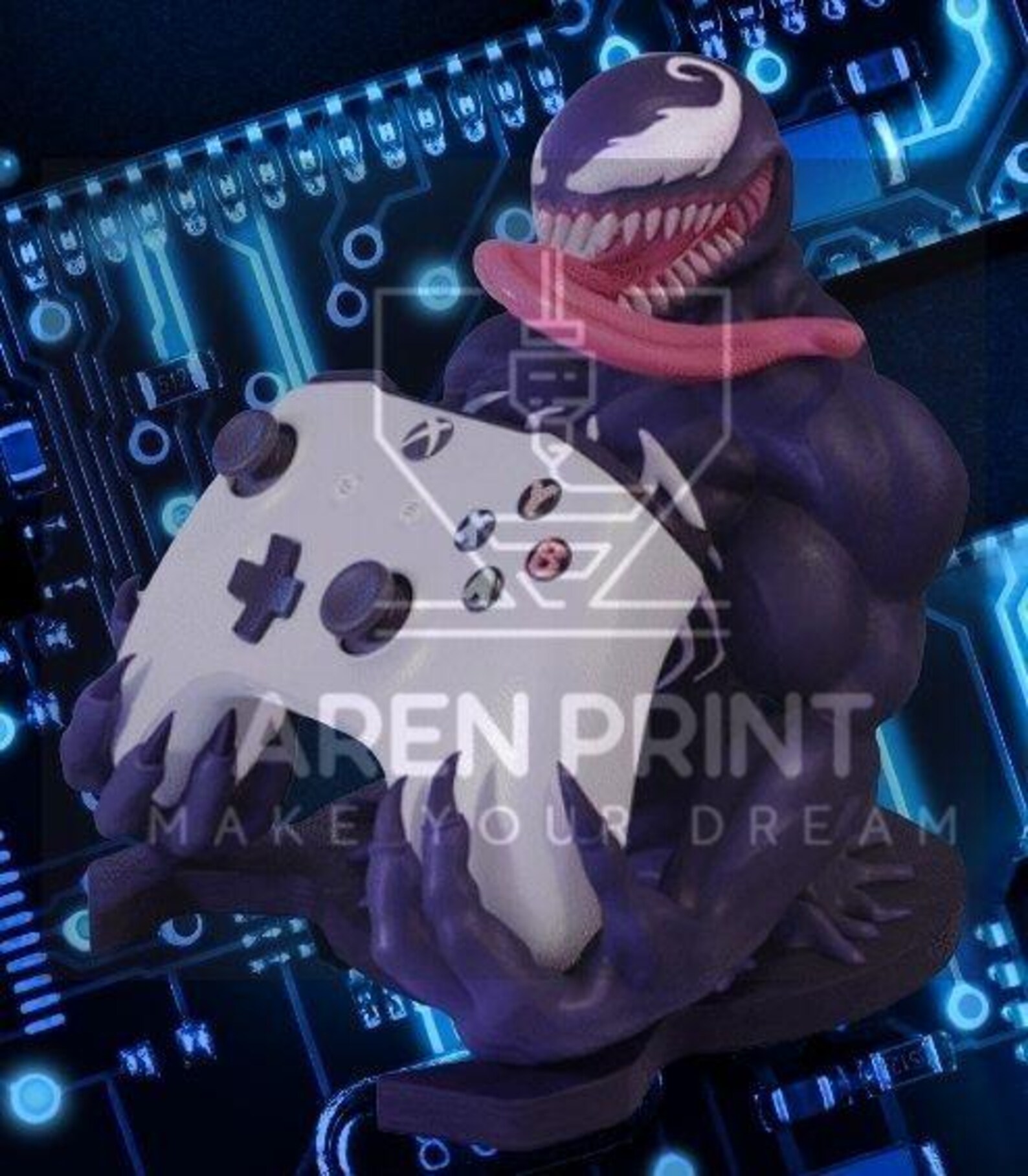 3D Print Venom PS5 Controller Holder, Symbiote Statue (STL File) - Etsy
