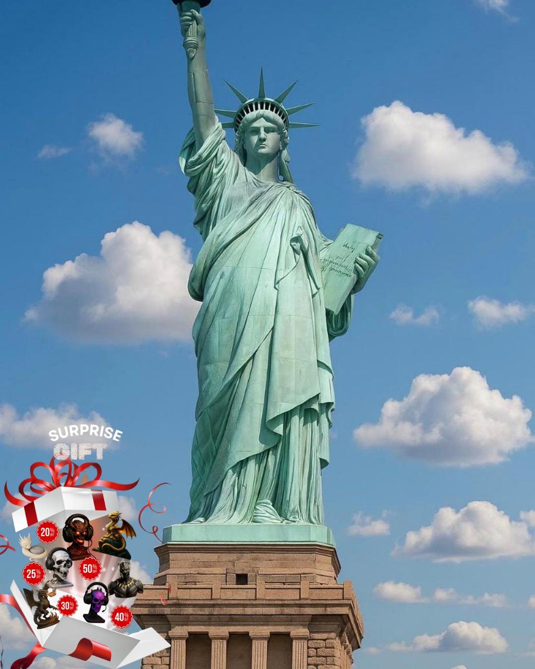 Statue of Liberty 3D Model STL Relief and Surprise Gift -(digital ...