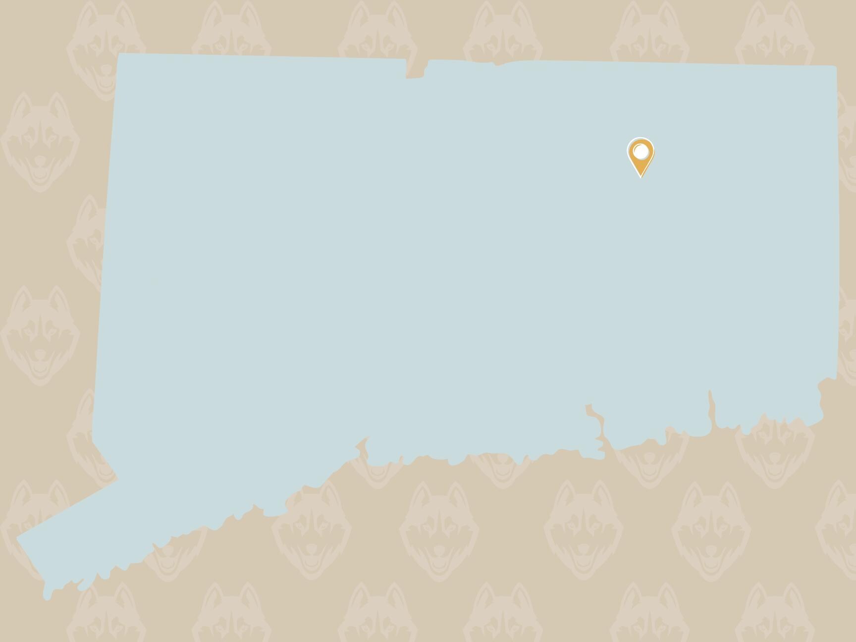 Connecticut Map Printable With College-town Pin | Neutral Husky Pattern ...