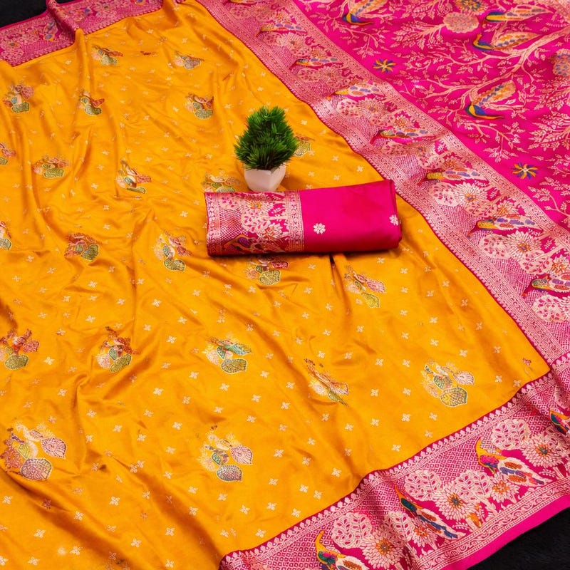 Paithani Meenakari Sarees - Etsy