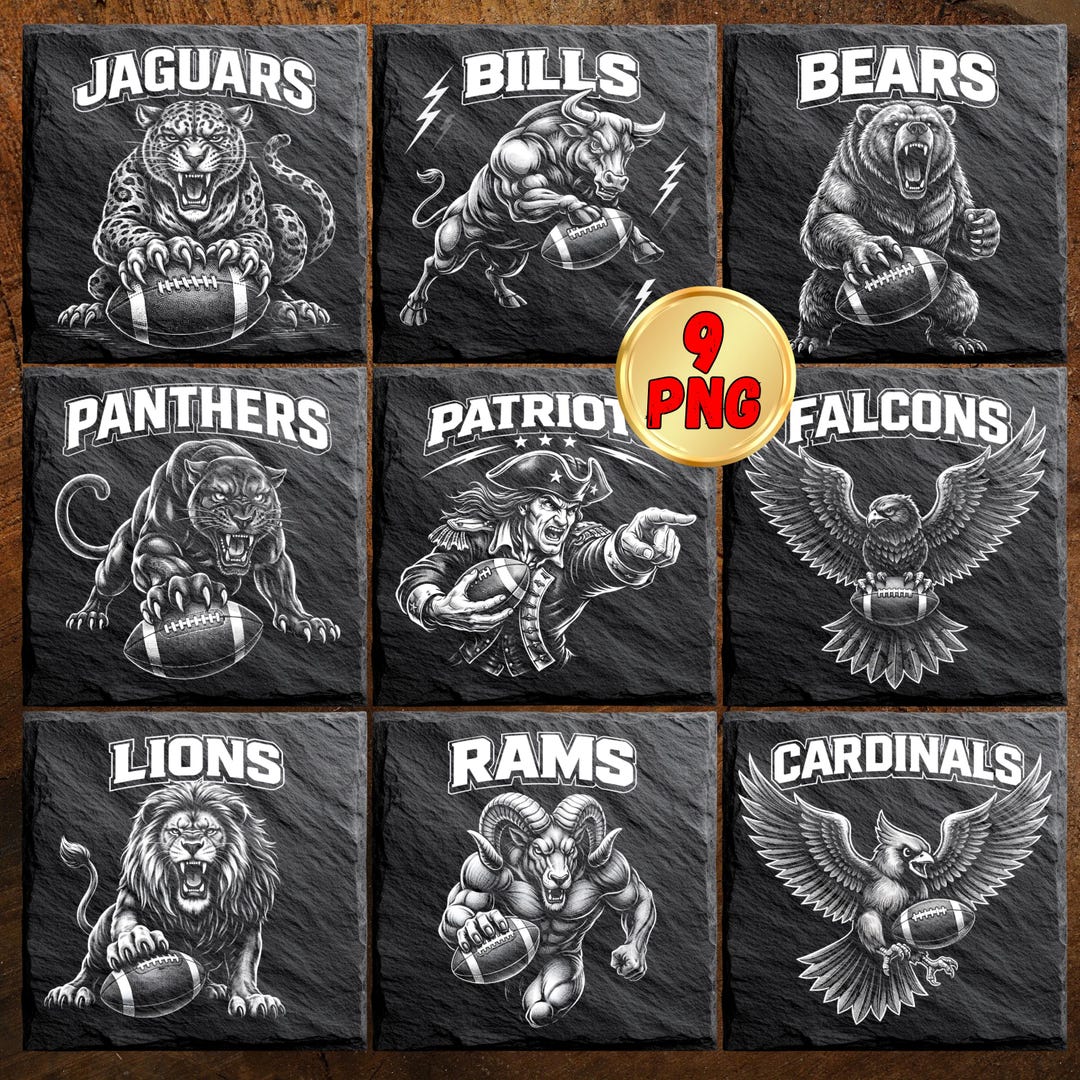 American Football Laser Engraving Files | Slate Coasters Designs PNG ...