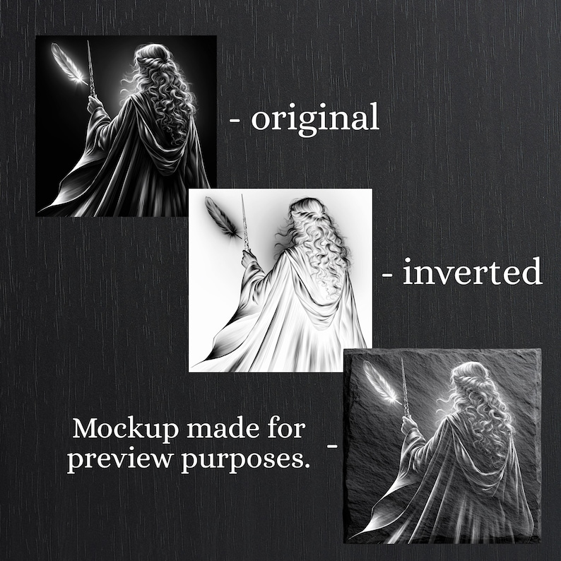 Wizard Laser Engraving Files | Slate Coaster PNG Design | Digital ...