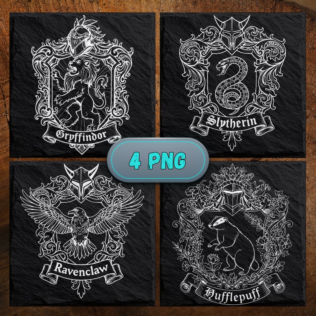 Fantasy Magic School Crests - Laser Engrave Files for Slate Coasters ...
