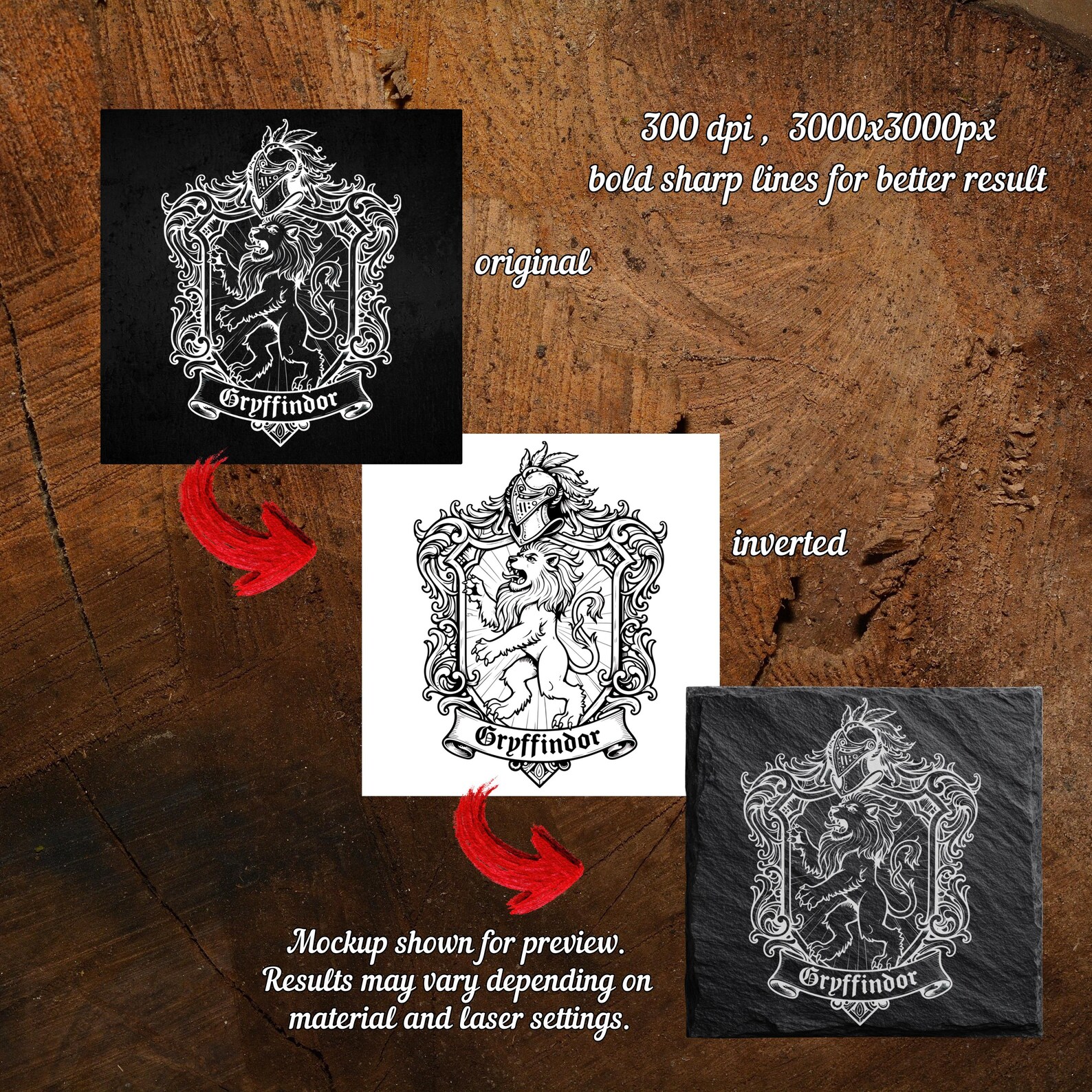 Fantasy Magic School Crests - Laser Engrave Files for Slate Coasters ...
