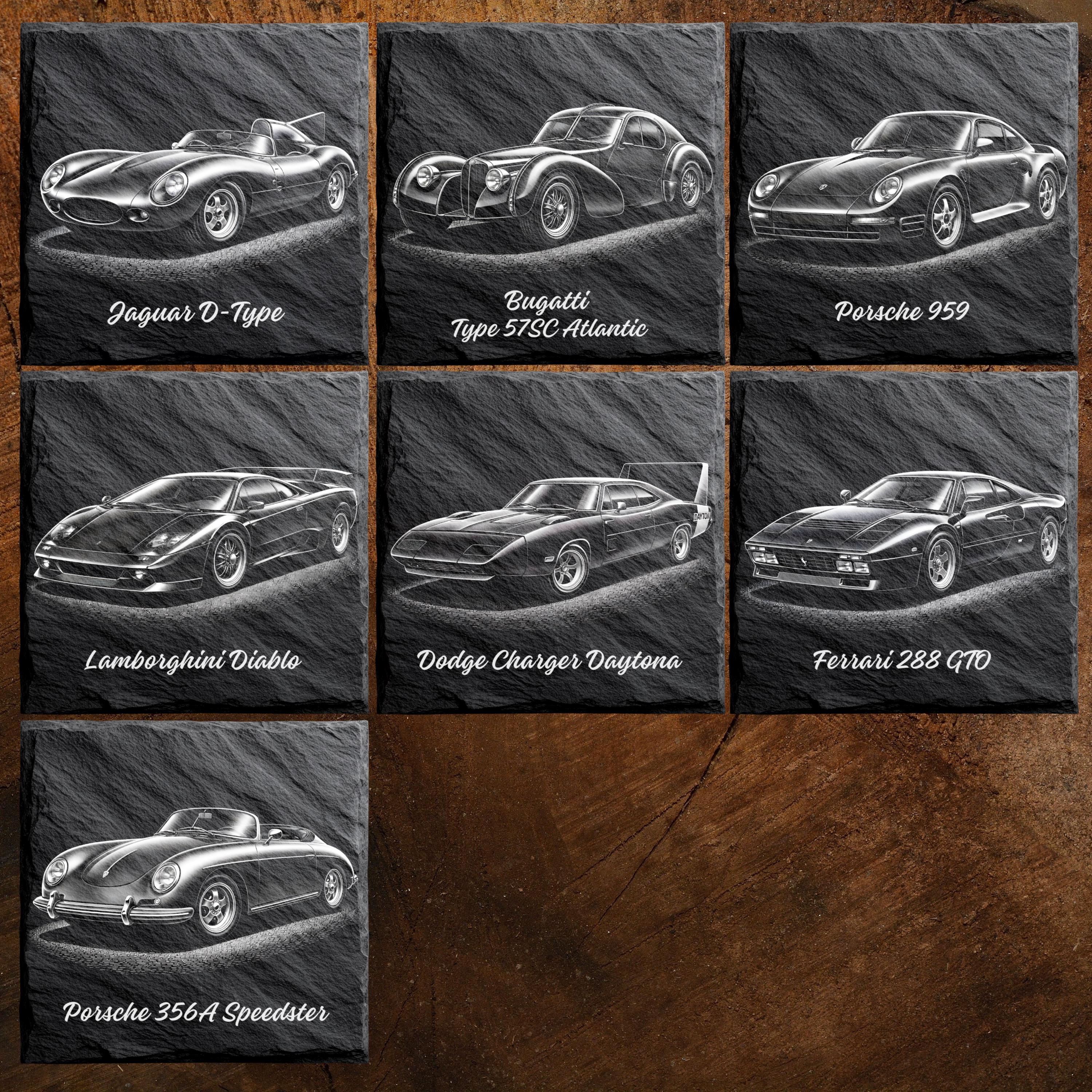 Retro & Classic Cars Laser Engraving PNG | Slate Coaster Files ...